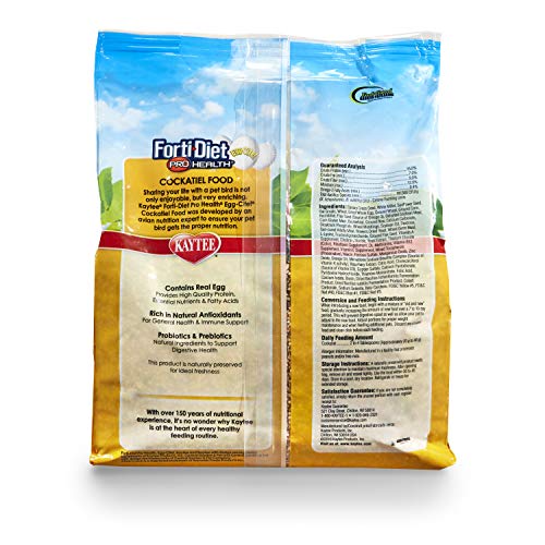 Kaytee Forti-Diet Egg-Cite Pet Bird Food For Cockatiels, 5 Pound