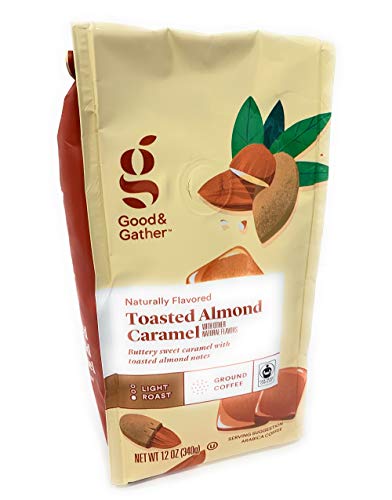 Naturally Flavored Toasted Almond Caramel Light Roast Ground Coffee - 12oz (One Package)