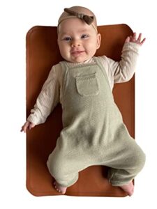 vegan leather baby changing mat by lark baby goods – waterproof wipeable portable diaper pad – foldable for travel (14 x 22 in) – brown