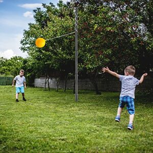 Tetherball Set with Base, 9.3FT Heavy Duty Tetherball Set Ball and Rope and Pole Portable for Kids Dogs Backyard