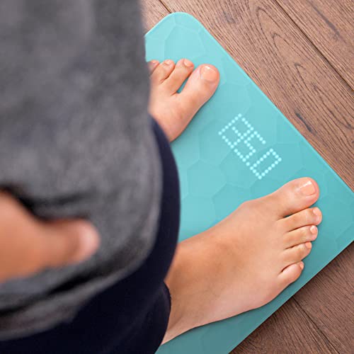 Greater Goods Silicone Bathroom Scale - Premium Bathroom Scale for Measuring Weight, Perfect for Nutrition and Fitness | Comes with Designer Silicone Cover | Designed in St. Louis (Aqua)