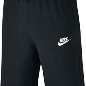 NIKE Sportswear Boys' Jersey Shorts, Black/White, Large