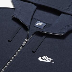 Nike Men's Sportswear Full Zip Club Hoodie, Obsidian/Obsidian/White, XX-Large