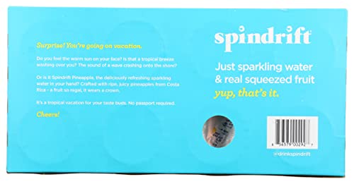 SPINDRIFT Pineapple Sparkling Water, 12 FZ