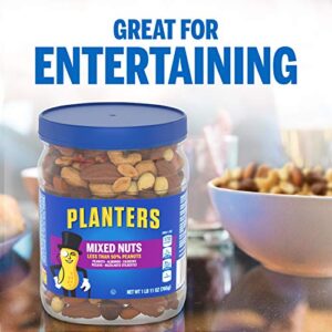 PLANTERS Mixed Nuts, Salted, 27 oz, Resealable Jar - Salted Nuts with Less than 50% Peanuts^ (*Nuts are Measured by Weight), Almonds, Cashews, Hazelnuts & Pecans - Kosher