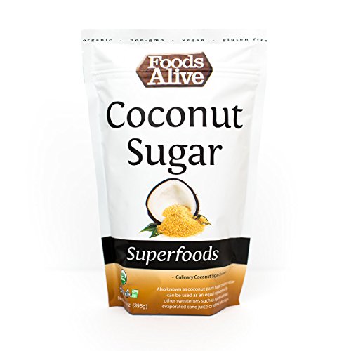 Foods Alive Organic Coconut Sugar (14oz) - Healthy Alternative to Cane Sugar, Sustainable, Low Glycemic, Gluten Free, Non GMO, Sweetener for Organic Tea, Coffee Beverages and Baked Goods (Single Pack)