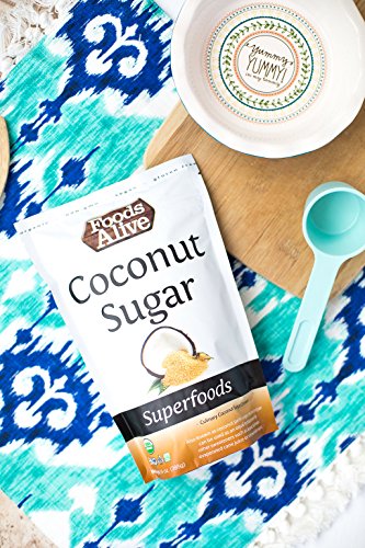 Foods Alive Organic Coconut Sugar (14oz) - Healthy Alternative to Cane Sugar, Sustainable, Low Glycemic, Gluten Free, Non GMO, Sweetener for Organic Tea, Coffee Beverages and Baked Goods (Single Pack)