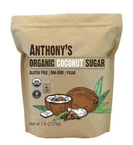 anthonys organic coconut sugar 5lbs, non-gmo and gluten free