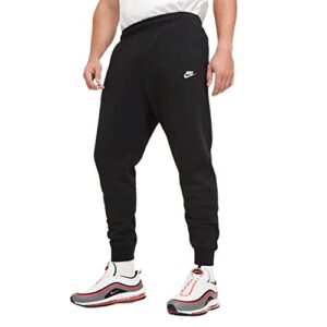 nike men’s nsw club jogger, black/black/white, large