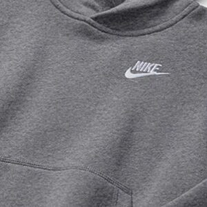 Nike Boy's NSW Pull Over Hoodie Club, Carbon Heather/White, Small