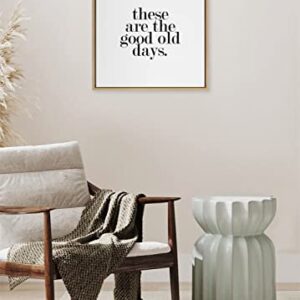 Kate and Laurel Sylvie Good Old Days Framed Canvas Wall Art by Maggie Price of Hunt and Gather Goods, 22x22 Natural, Modern Farmhouse Wall Décor