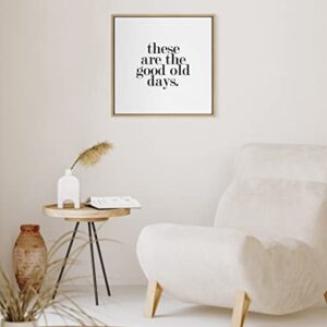 Kate and Laurel Sylvie Good Old Days Framed Canvas Wall Art by Maggie Price of Hunt and Gather Goods, 22x22 Natural, Modern Farmhouse Wall Décor