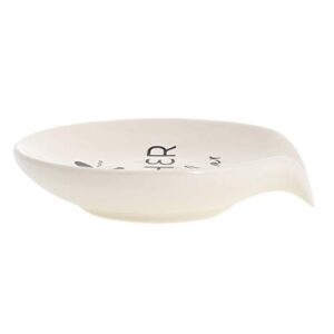 DEMDACO Gather Together Good Food 4.5 x 4 Glossy White Ceramic Stoneware Kitchen Spoon Rest