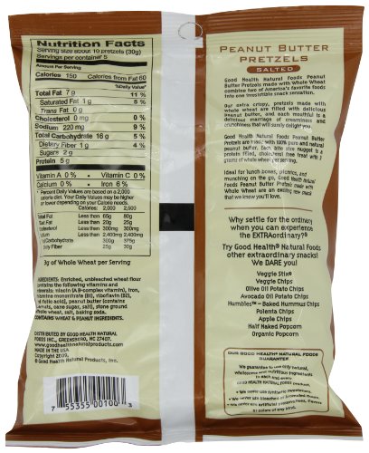 Good Health Peanut Butter Pretzels, Salted, 5.5 Ounce Bags (Pack of 12)