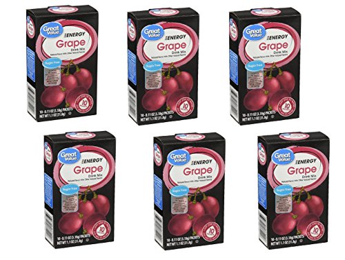 Great Value Grape Energy Drink Mix, 10ct (Pack of 6)