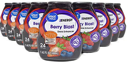 (10 Pack) Great Value Energy Drink Enhancer, Berry Blast, 1.62 fl oz