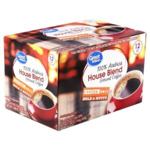 Great Value House Blend Ground Coffee Single Serve Cups, Medium Roast, 5.08 oz, 12 Count - (PACK OF 3)