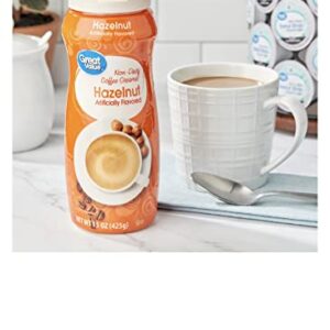 Great Value Coffee Creamer, Hazelnut Coffee Creamer Bundle. Includes Two (2) 15 fl oz bottle of Great Value Hazelnut Coffee Creamer and (1) Coffee Coaster With BVOJ SALES Logo Included In Every Order (Hazelnut)