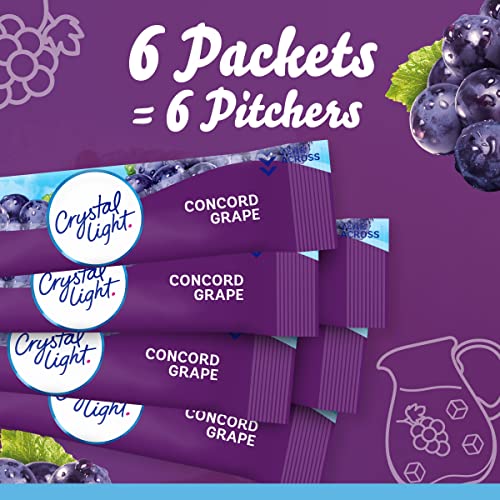 Crystal Light Sugar-Free Concord Grape Low Calories Powdered Drink Mix 6 Count Pitcher Packets