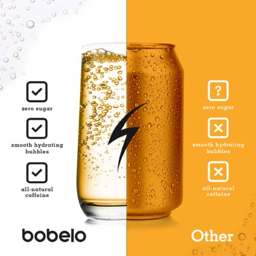 Bobelo Sparkling Electrolyte Natural Energy Drink Powder| Peach Mango Sunrise | Keto Energy Drink Mix with Natural Caffeine | Diabetic Friendly and Low Calorie | 14 count