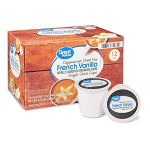 Great Value Cappuccino Coffee and Hot Drink Single Serve Pods, 12 Count (French Vanilla Cappuccino, Pack of 3)