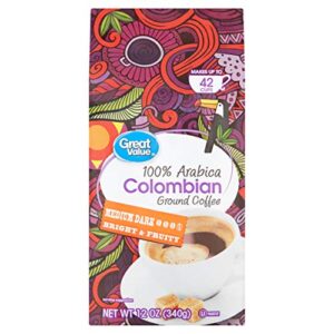 Great Value 100% Arabica Colombian Medium Dark Ground Coffee - 12 oz.