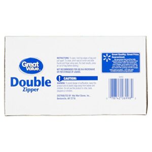 Great Value Double Zipper Sandwich Bags, 300 Count