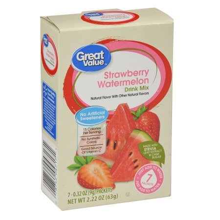 Great Value Strawberry Watermelon Drink Mix 7 Packets (Pack of 2)