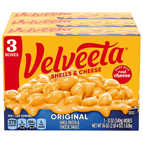 Velveeta Original Shells and Cheese (12 oz Box, Pack of 3)