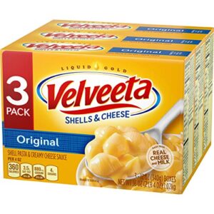 Velveeta Original Shells and Cheese (12 oz Box, Pack of 3)