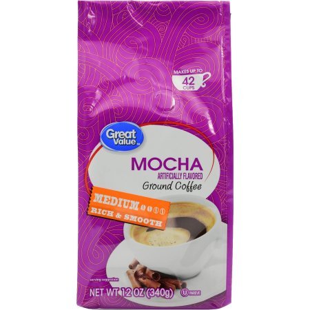 Great Value Mocha Medium Roasted Ground Coffee, 12 oz (pack of 1)