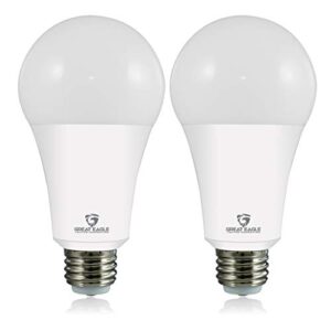 great eagle 50/100/150w equivalent 3-way a21 led light bulb 2700k warm white color (2-pack)