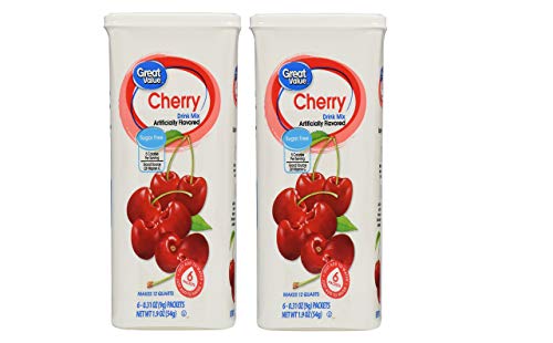 Great Value Cherry Drink Mix, 1.9 Oz- 6 Packets (Pack of 2) - SET OF 3