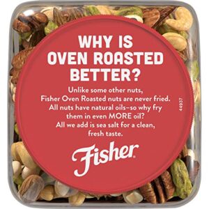 Fisher Snack Oven Roasted Never Fried Mixed Nuts with Peanuts, 24 Ounces, Peanuts, Almonds, Cashews, Pistachios, Pecans, Made With Sea Salt, Non-GMO, No Oils, Artificial Ingredients or Preservatives