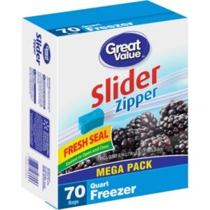 great value quart freezer bags, 70 count