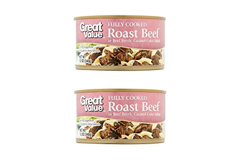 Great Value Roast Beef in Beef Broth, 12 oz (Pack of 2)