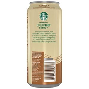 Starbucks Doubleshot Energy Espresso Coffee, Vanilla, 15 oz Cans (12 Pack) (Packaging May Vary)