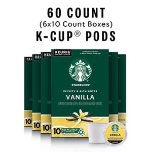 Starbucks Flavored K-Cup Coffee Pods — Vanilla for Keurig Brewers — 6 boxes (60 pods total)