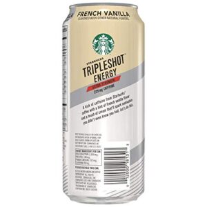 Starbucks Tripleshot Energy Extra Strength Espresso Coffee Beverage, French Vanilla, 225mg Caffeine, 15 oz cans (12 Pack)