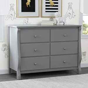 Delta Children Universal 6 Drawer Dresser, Greenguard Gold Certified, Grey