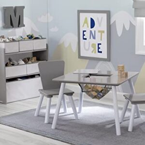 Delta Children 4-Piece Toddler Playroom Set, Grey/White