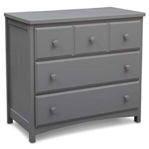 delta children 3 drawer dresser, greenguard gold certified, grey