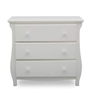 Delta Children Lancaster 3 Drawer Dresser with Changing Top, Greenguard Gold Certified, Bianca White