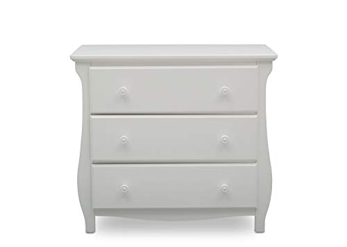 Delta Children Lancaster 3 Drawer Dresser with Changing Top, Greenguard Gold Certified, Bianca White