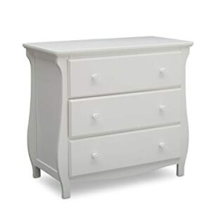 Delta Children Lancaster 3 Drawer Dresser with Changing Top, Greenguard Gold Certified, Bianca White