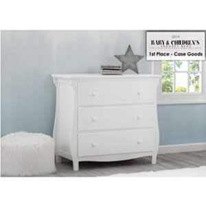 Delta Children Lancaster 3 Drawer Dresser with Changing Top, Greenguard Gold Certified, Bianca White