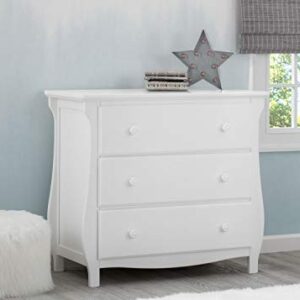 Delta Children Lancaster 3 Drawer Dresser with Changing Top, Greenguard Gold Certified, Bianca White