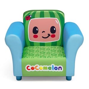 delta children upholstered chair, wood cocomelon