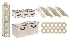 delta children nursery storage 48 piece set – easy storage/organization solution – keeps bedroom, nursery & closet clean, beige