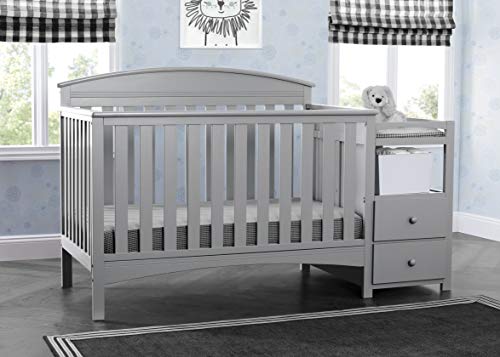 Delta Children Abby Convertible Crib and Changer, Grey